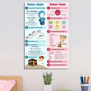 Jual 001 Poster rukun islam & poster rukun iman - Poster Edukasi Anak ...