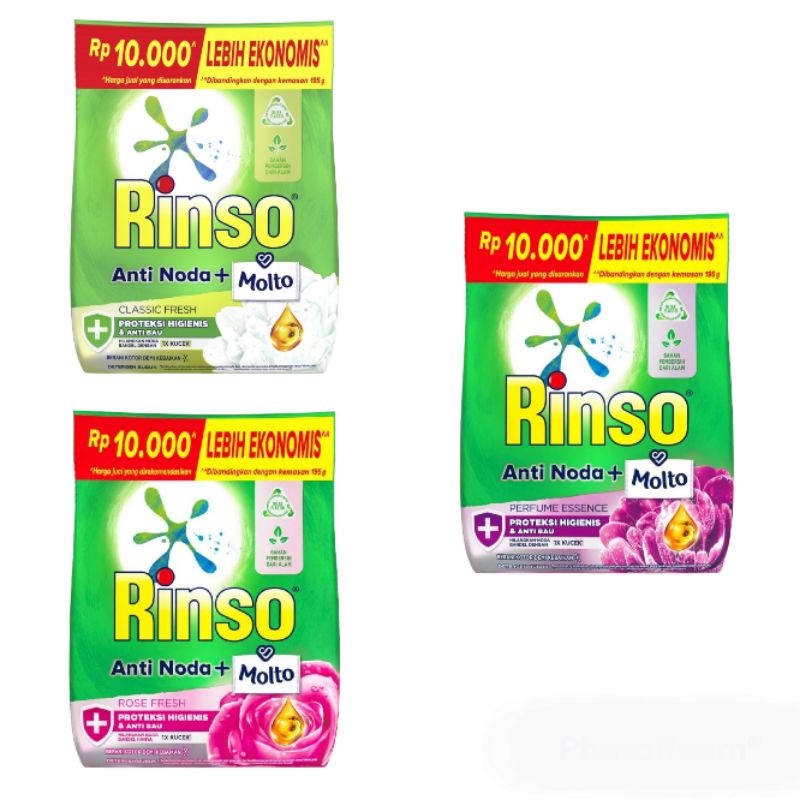 Jual RINSO MOLTO ANTI NODA DETERGEN BUBUK 400gr RANDOM | Shopee Indonesia