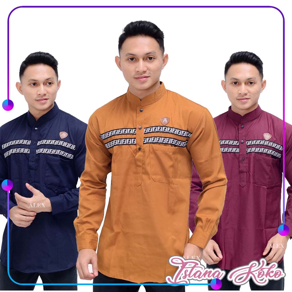 Jual Kurta Premium Bahan Toyobo Lengan Panjang Model Garis Mozaik 2 ...