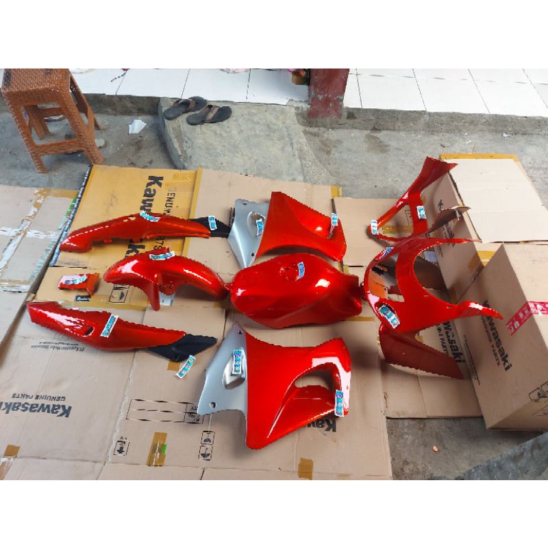 Jual BODY FULL SET FAIRING BARONG TANGKI NINJA RR OLD ZX CBU ORANGE ...