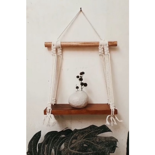Jual Ambalan Macrame/Rak bunga/ Rak kayu | Shopee Indonesia
