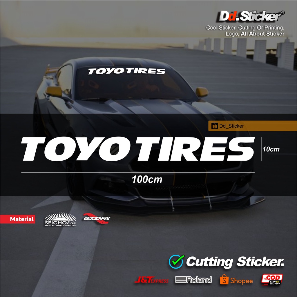 Jual Sticker TOYO TIRES Logo Windshield Sticker Kaca Mobil | Cutting ...