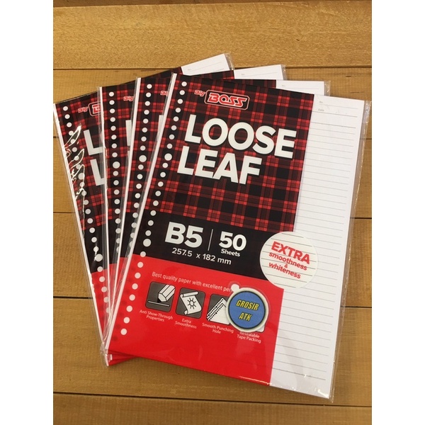 Jual ISI BINDER B5 BIGBOSS LOOSE LEAF B5 GARIS ISI 50 LEMBAR | Shopee Indonesia