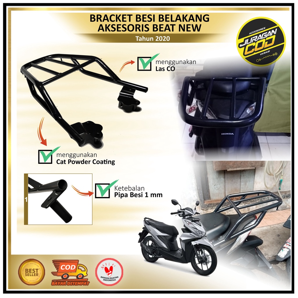 Jual Bracket Besi Beat New led hollow belakang 2020-2022 / Aksesoris ...