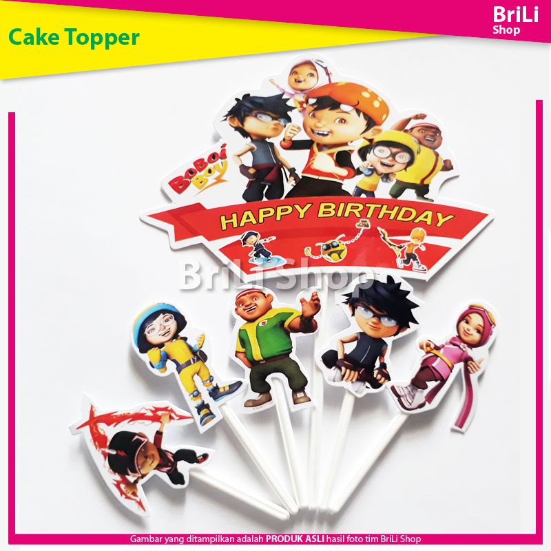 Jual Cake Topper HAPPY BIRTHDAY Boboiboy Hiasan Kue Ultah Ulang Tahun ...