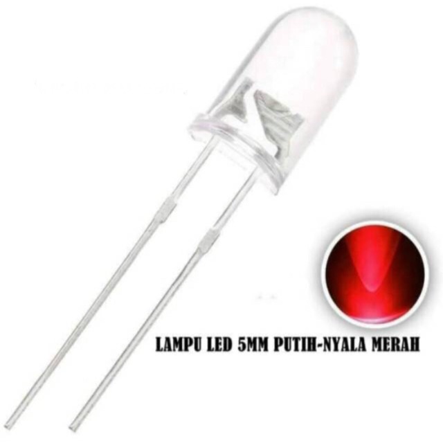 Jual 50 Pcs Lampu LED 5mm Putih Nyala Merah Super Bright | Shopee Indonesia