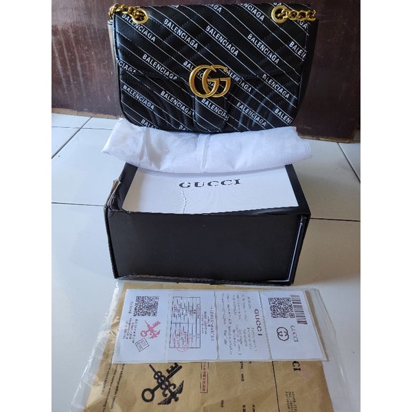 Jual Gucci x ballenciaga marmont full set box murah | Shopee Indonesia