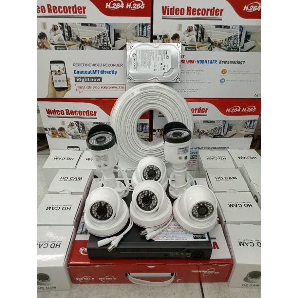 Jual PROMO PAKET CCTV 6 KAMERA 5MP 1080P FULL HD DVR 8CH HDD 500GB ...