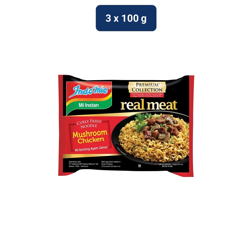 Jual Real Meat Mi Instant Indomie Goreng Ayam Jamur 3 x 100 gr | Shopee ...