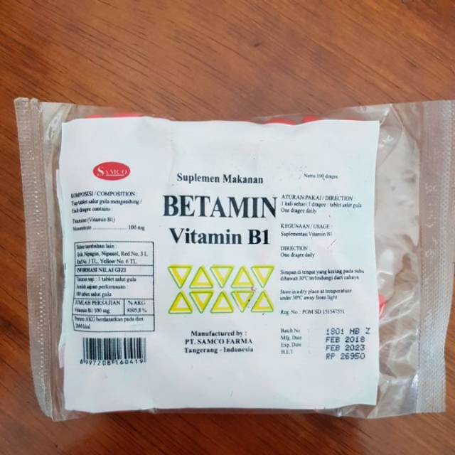 Jual Betamin Vitamin B1 Pack 100 Tablet SAMCO | Shopee Indonesia