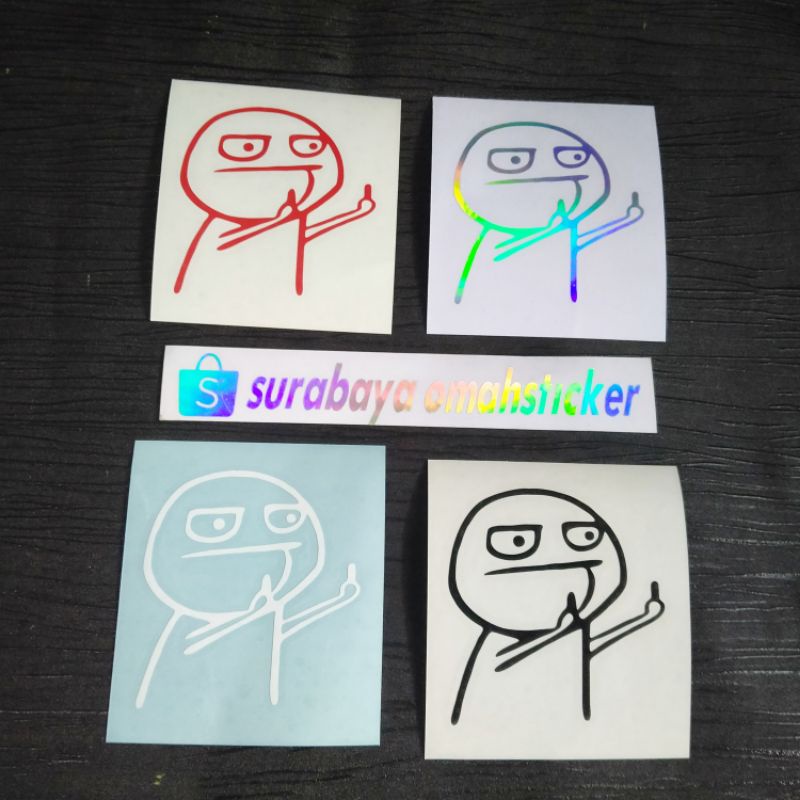 Jual Sticker Cutting Hologram meme fucek Indonesia|Shopee Indonesia