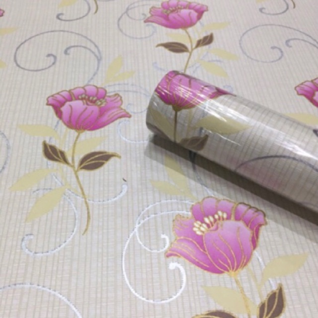 Jual Wallpaper Stiker / Sticker Bunga Pink 10 Meter x 45 Cm | Shopee ...