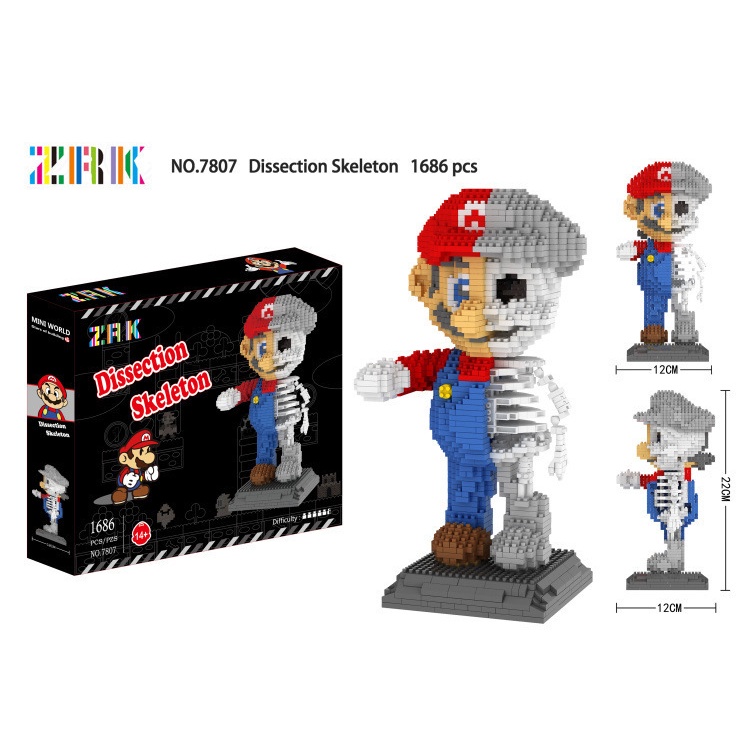 Jual Nano Bricks Super Mario Skeleton Mainan Balok Anak ZRK | Shopee ...