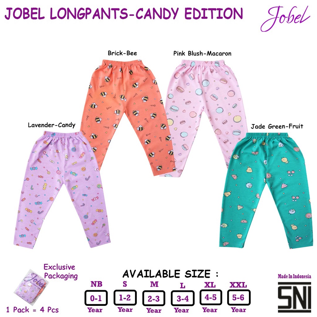 Jual Jobel Longpants Candy Edition umur 0-5 tahun by Kazel (1 Pack isi 4 pcs) | Shopee Indonesia