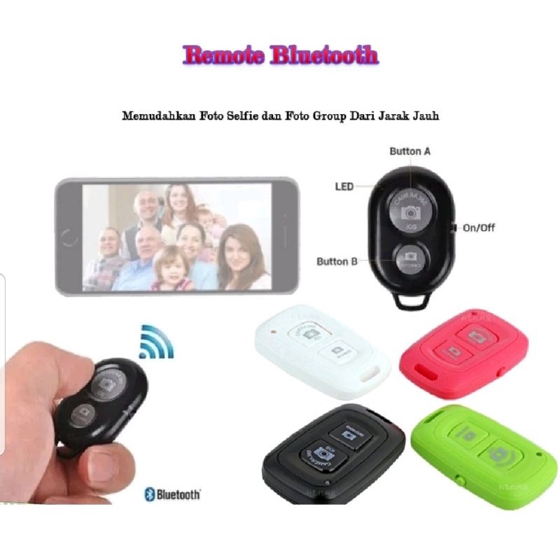Jual Remote Bluetooth Remot Shutter Kamera HP Android ios Tomsis Tombol ...