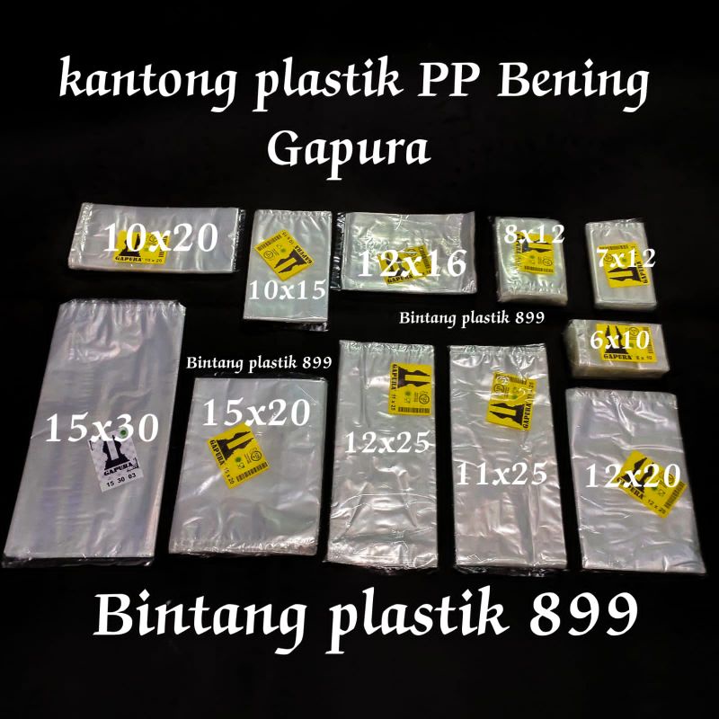 Jual kantong Plastik PP Bening gapura Uk 15x30-15x20-12x25-11x25-12x20-12x16-10x20-10x15-8x12 ...