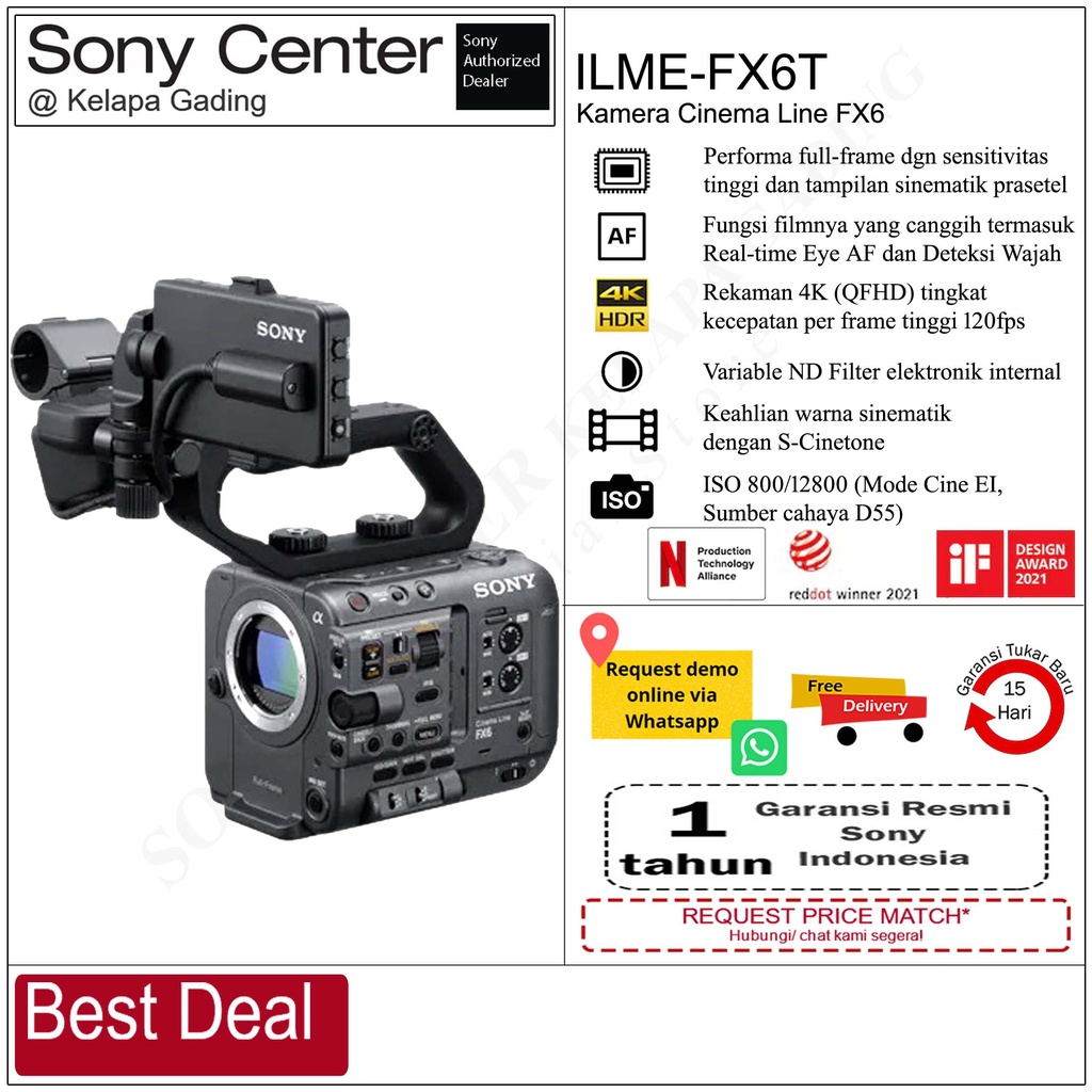 Jual SONY CENTER ILME-FX6T / Kamera FX6 Cinema Line Full-frame / Kamera Cinema Line FX6 ...