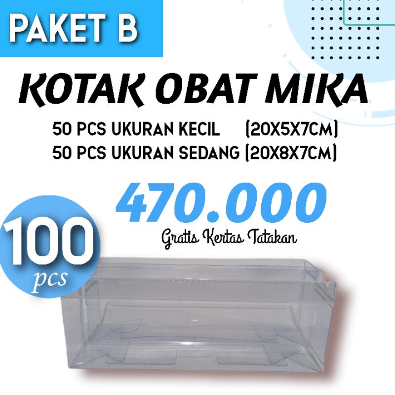 Jual PAKET B 100PCS KOTAK OBAT MIKA 2 UKURAN | Shopee Indonesia