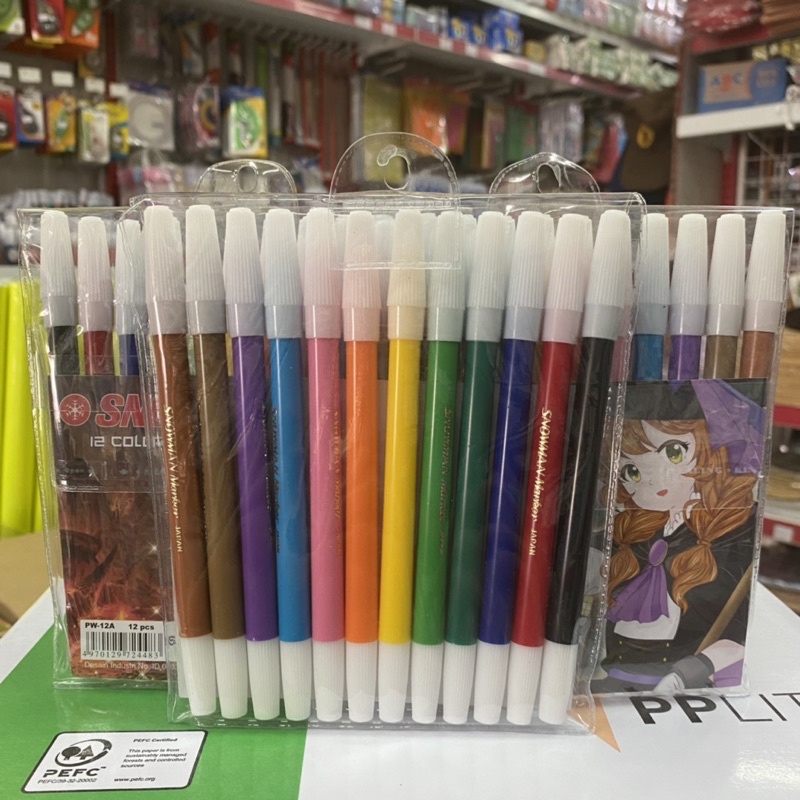 Jual Spidol warna warni snowman PW-12A / spidol snowman 12 warna ... Jual Spidol warna warni snowman PW-12A / spidol snowman 12 warna ...