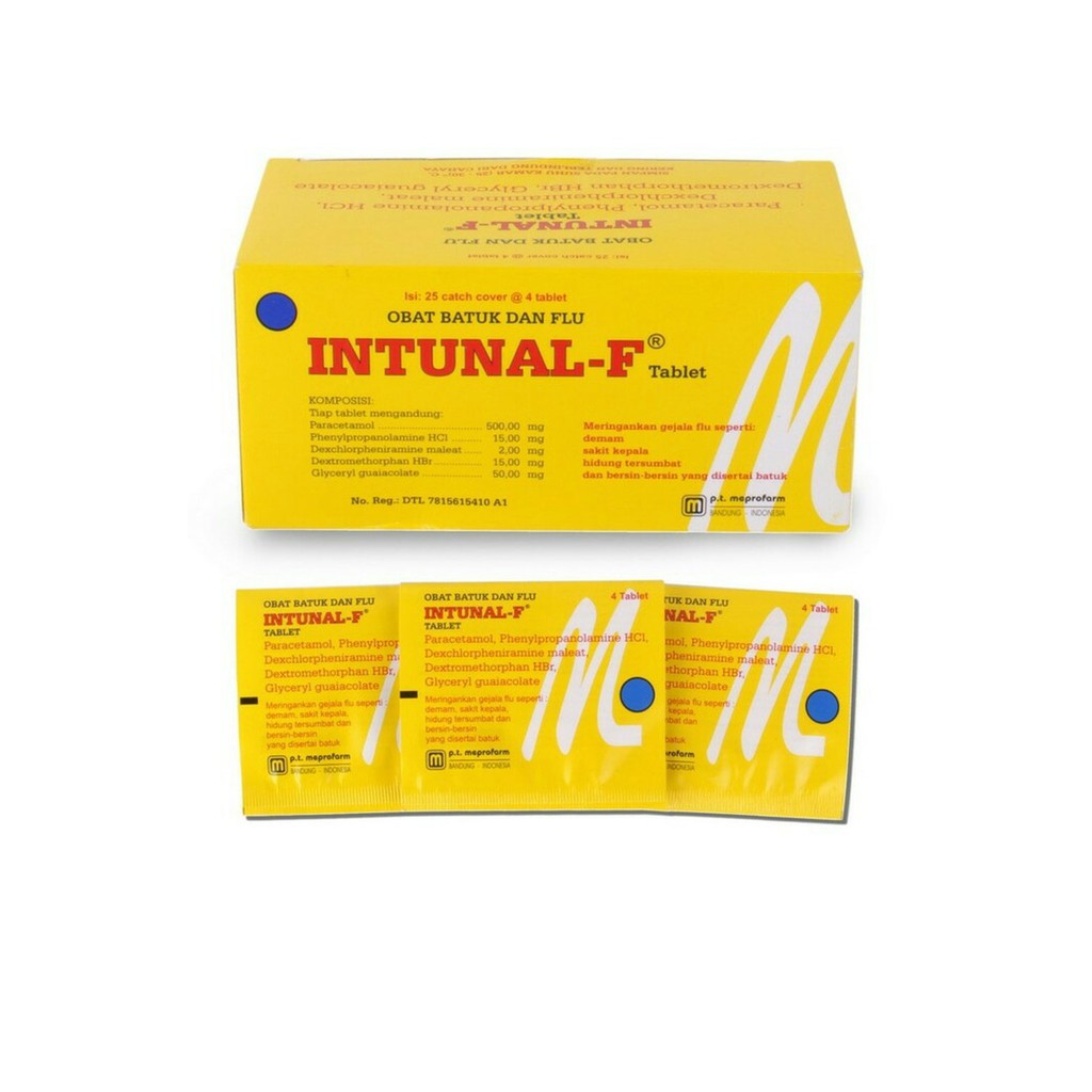 Jual INTUNAL-F TABLET - OBAT DEMAM, BATUK, DAN FLU Indonesia|Shopee ...