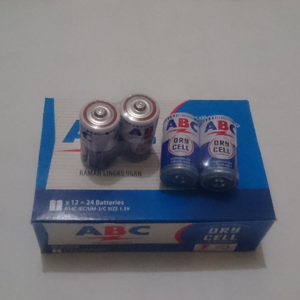 Baterai ABC Biru R14C / C size 1.5V Tanggung | Shopee Indonesia