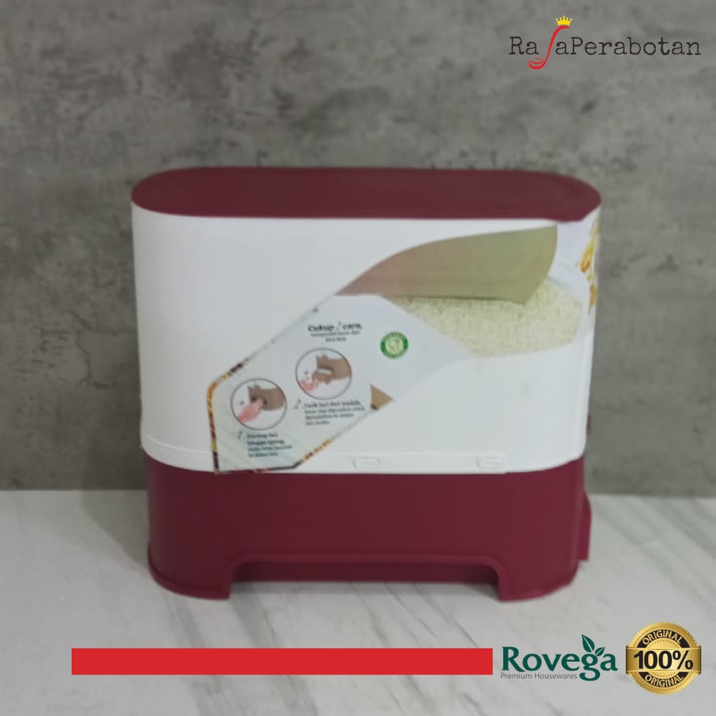 Jual Rovega Dispenser Berat 5 Liter / Rice Box / Tempat Beras Plastik ...