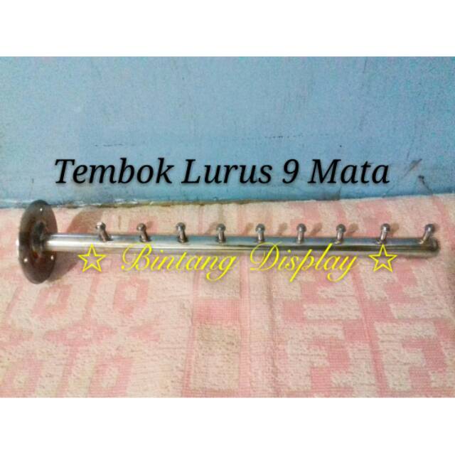 Jual Gantungan Baju Tembok Lurus 9 Mata / Hanger Suling Tembok Lurus 9 ...