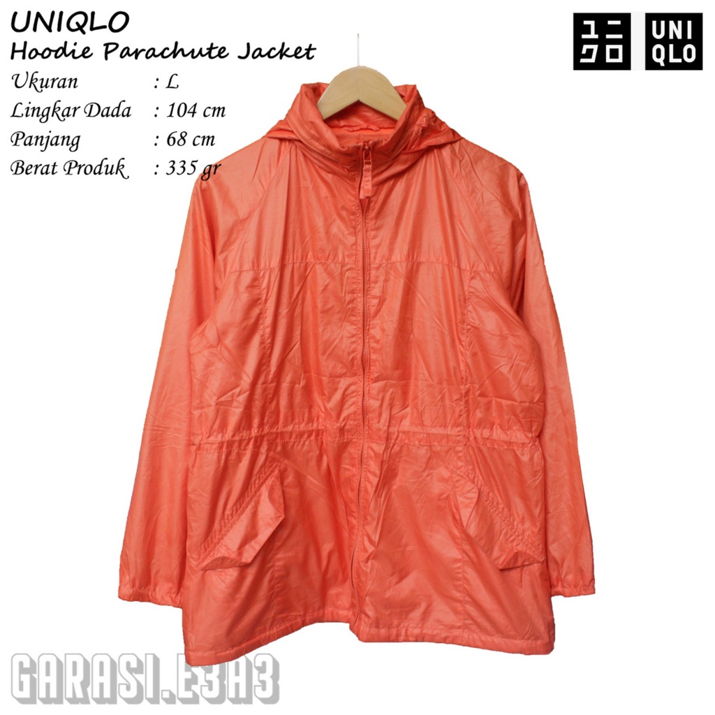 Jual UNIQLO _ Hoodie Parachute Jacket _ Jaket Parasut Wanita _ Thrift ...