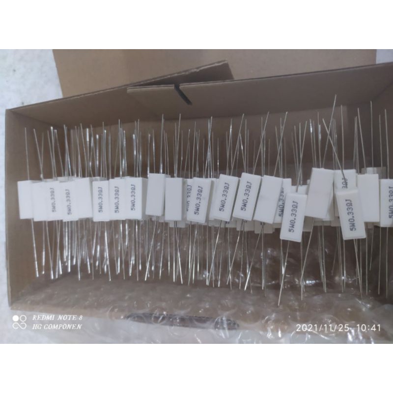 Jual Resistor kapur 5W 0.33ohm Taiwan 10pcs Indonesia|Shopee Indonesia