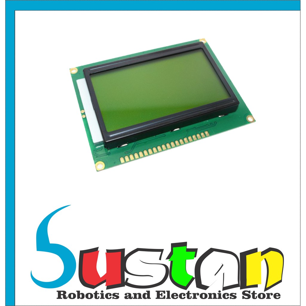 Jual LCD Graphic 12864 128x64 Module Green Color Backlight LCD Warna Hijau | Shopee Indonesia