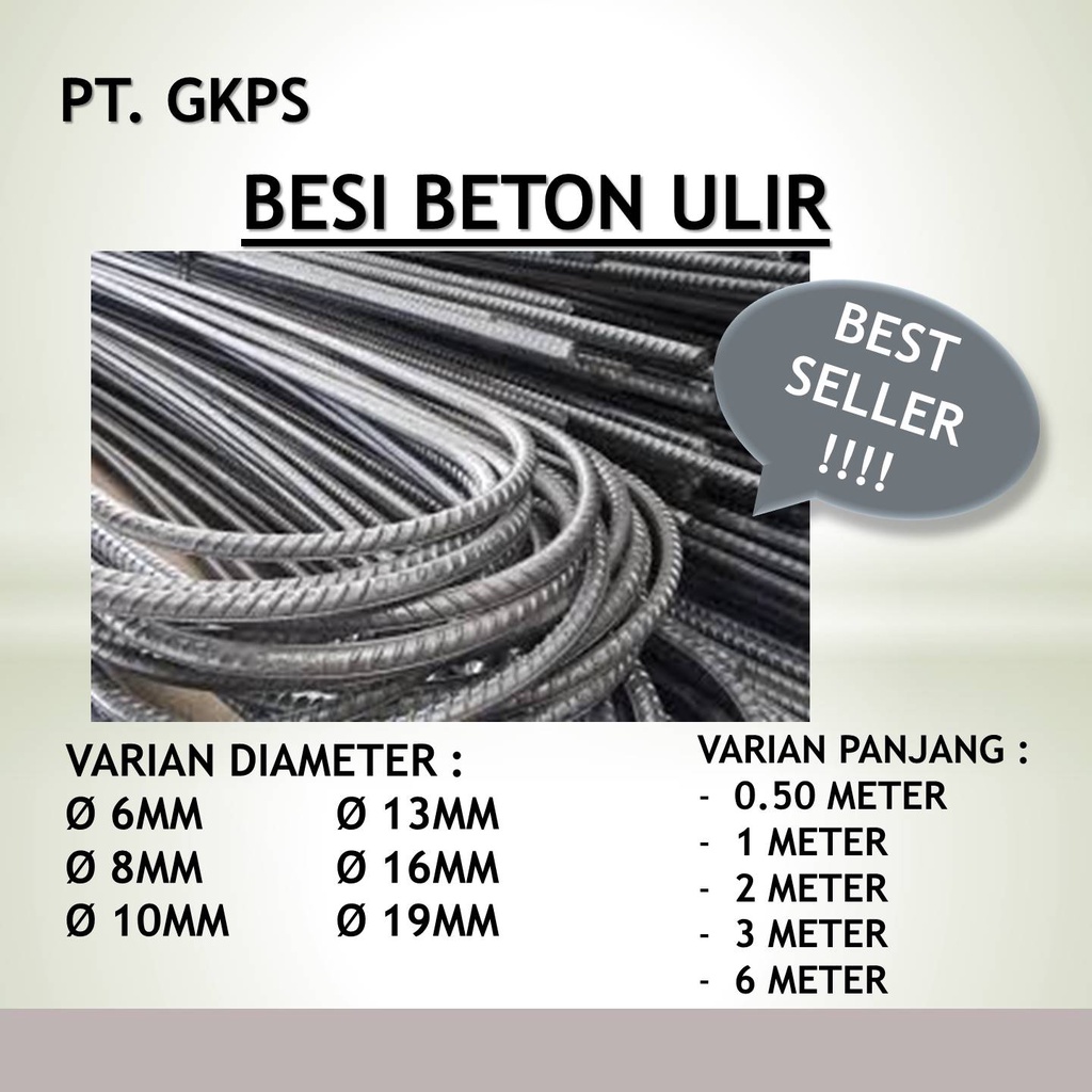 Jual Besi Beton Ulir Diameter 13mm x 1 Meter Indonesia|Shopee Indonesia