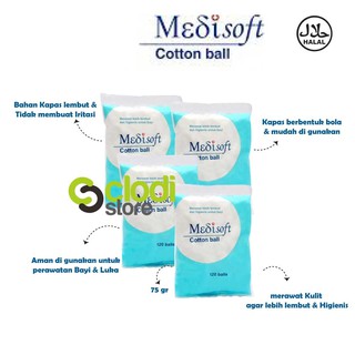 Jual Medisoft Cotton Ball - 120 Balls 75g Kapas Bola Kapas Medis Kapas ...