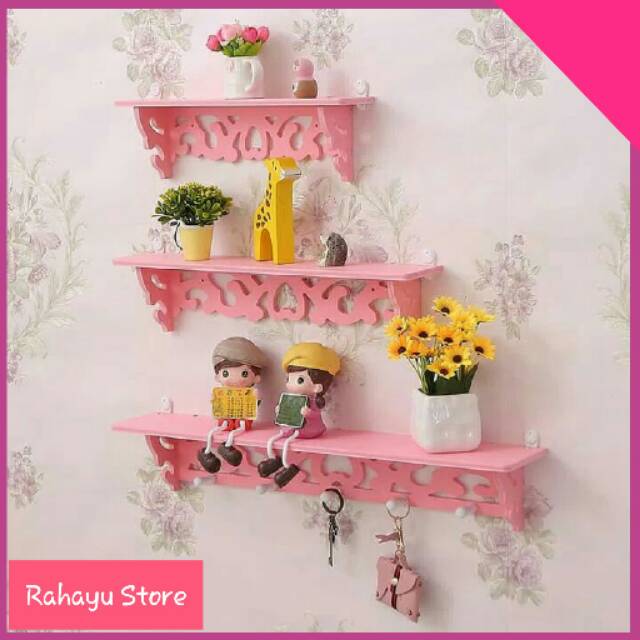 Jual RS RAK DINDING warna pink Rak Vintage Hiasan Dinding Rak Dekorasi ...