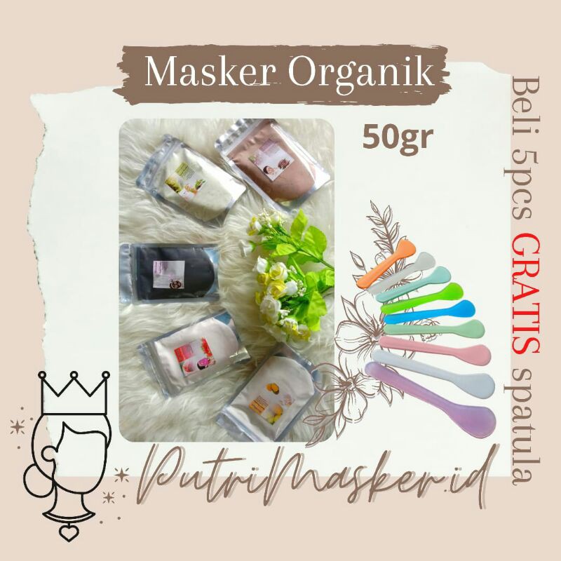 Jual Masker Organik 50 Gram Masker Wajah Organik Murah Pemutih Wajah ...