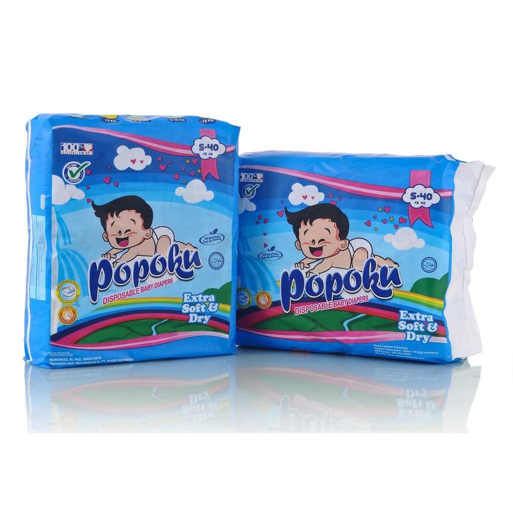 POPOKU Popok Bayi tipe perekat / Reguler Size S isi 40pcs | Shopee ...