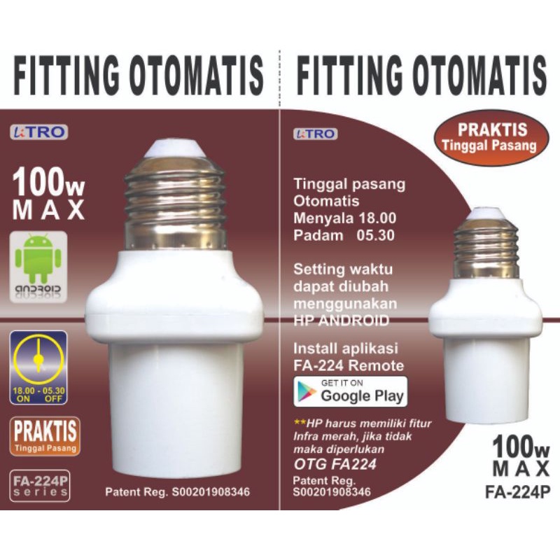 Jual Fitting lampu otomatis timer 100 Watt | Shopee Indonesia