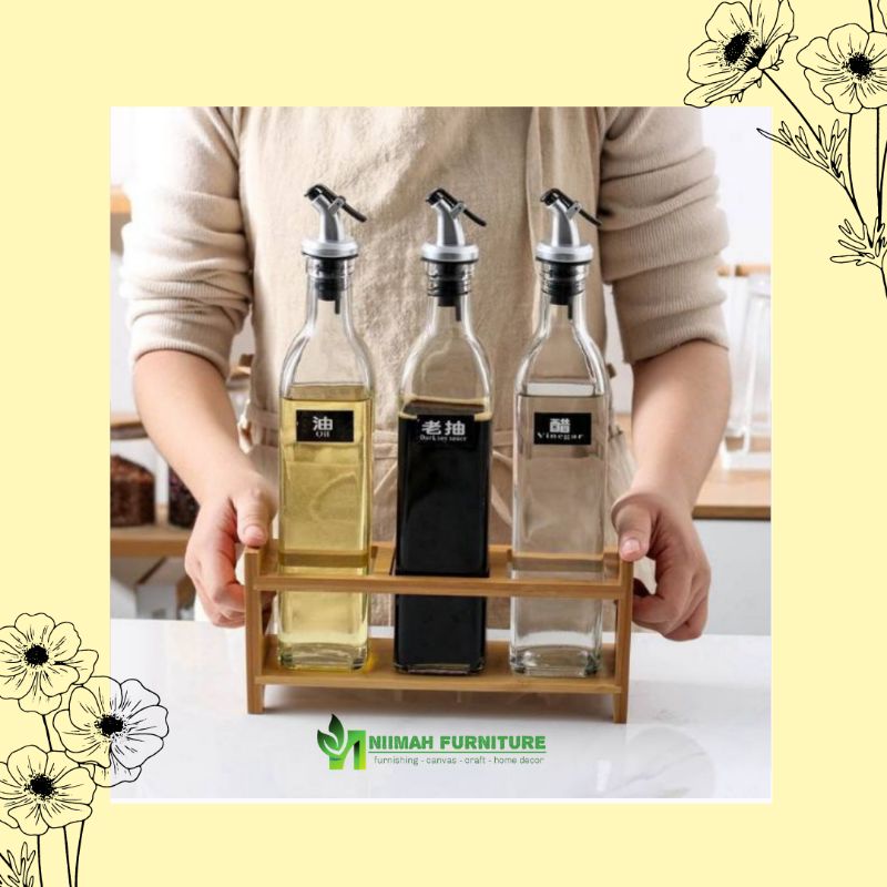 Jual Rak Botol Minyak Goreng Rak kayu Susun Botol Kaca Minimalis ...