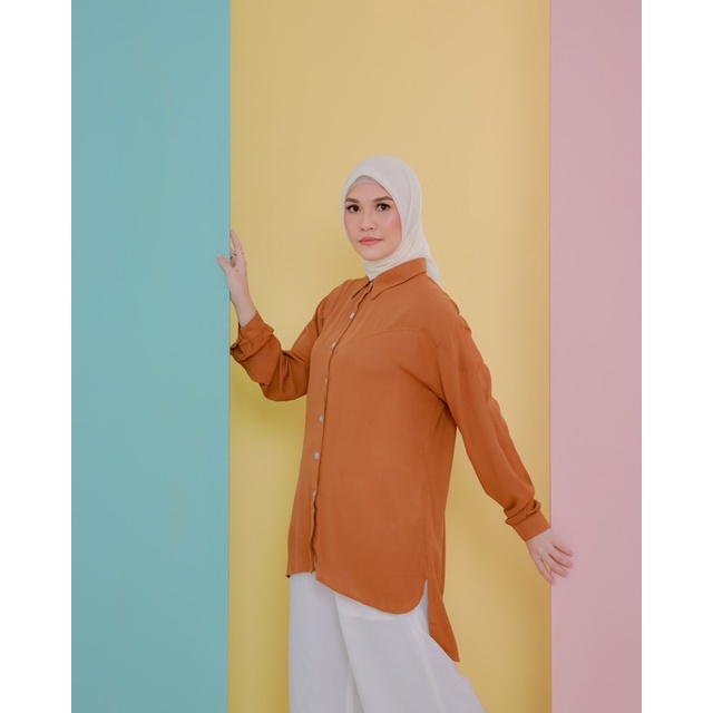 Jual [AIDI] Leora Top/ Kemeja/ Kemeja Wanita/ Kemeja Warna/ Kemeja adem/ Kemeja rayon/ Kemeja ...