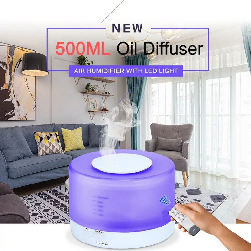 Jual Humidifier Aromatherapy Air Diffuser Lampu 7 Warna Kapasitas 500ml ...