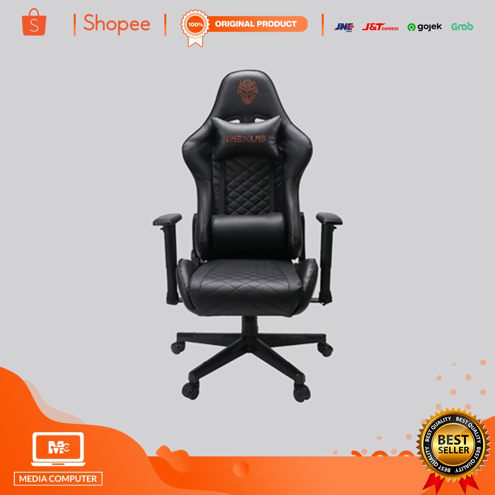 Jual REXUS GAMING CHAIR RGC 100 BLACK BROWN ARMREST 2D / Kursi Gaming ...