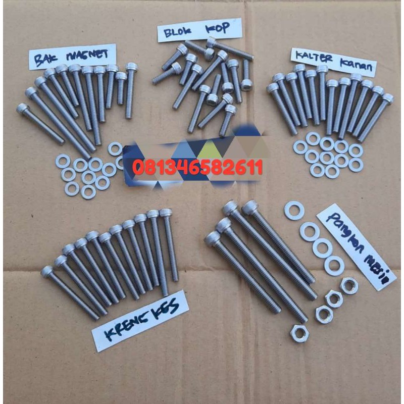 Baut L tiger baut L full mesin cb gl mp tiger baut mesin cb gl mp tiger stenlis baut motor baut ...