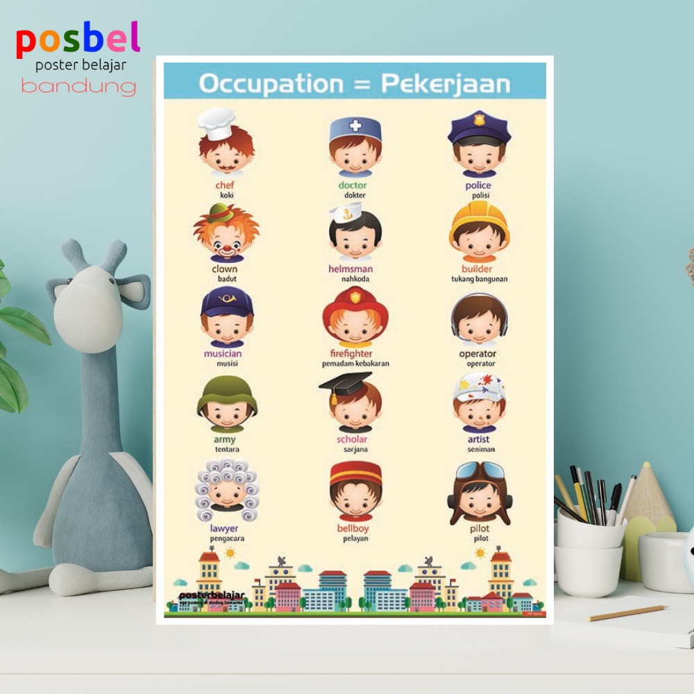 Jual Poster Belajar Seri Profesi / Pekerjaan untuk Edukasi Anak Play ...