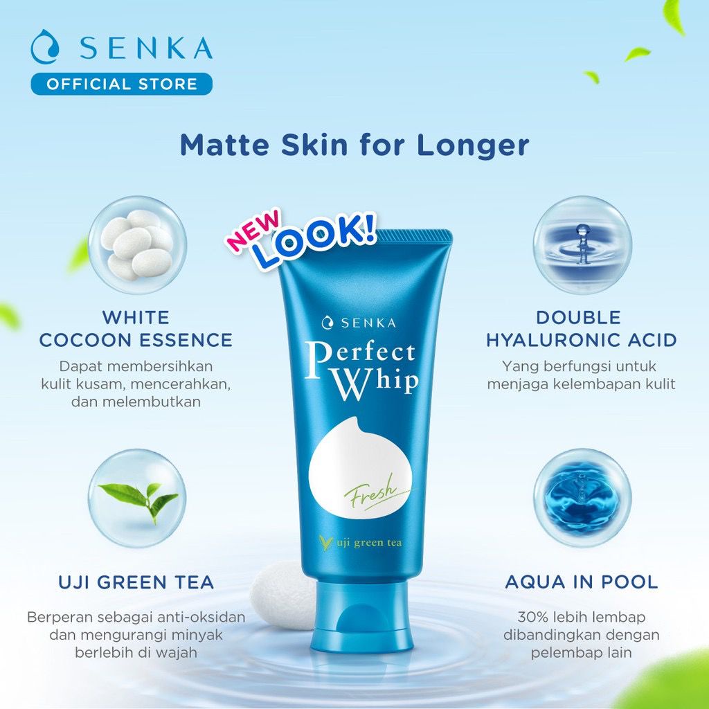 Jual SENKA PERFECT WHIP FRESH ANTI SHINE 100 GR FACIAL FOAM ( BIRU ...