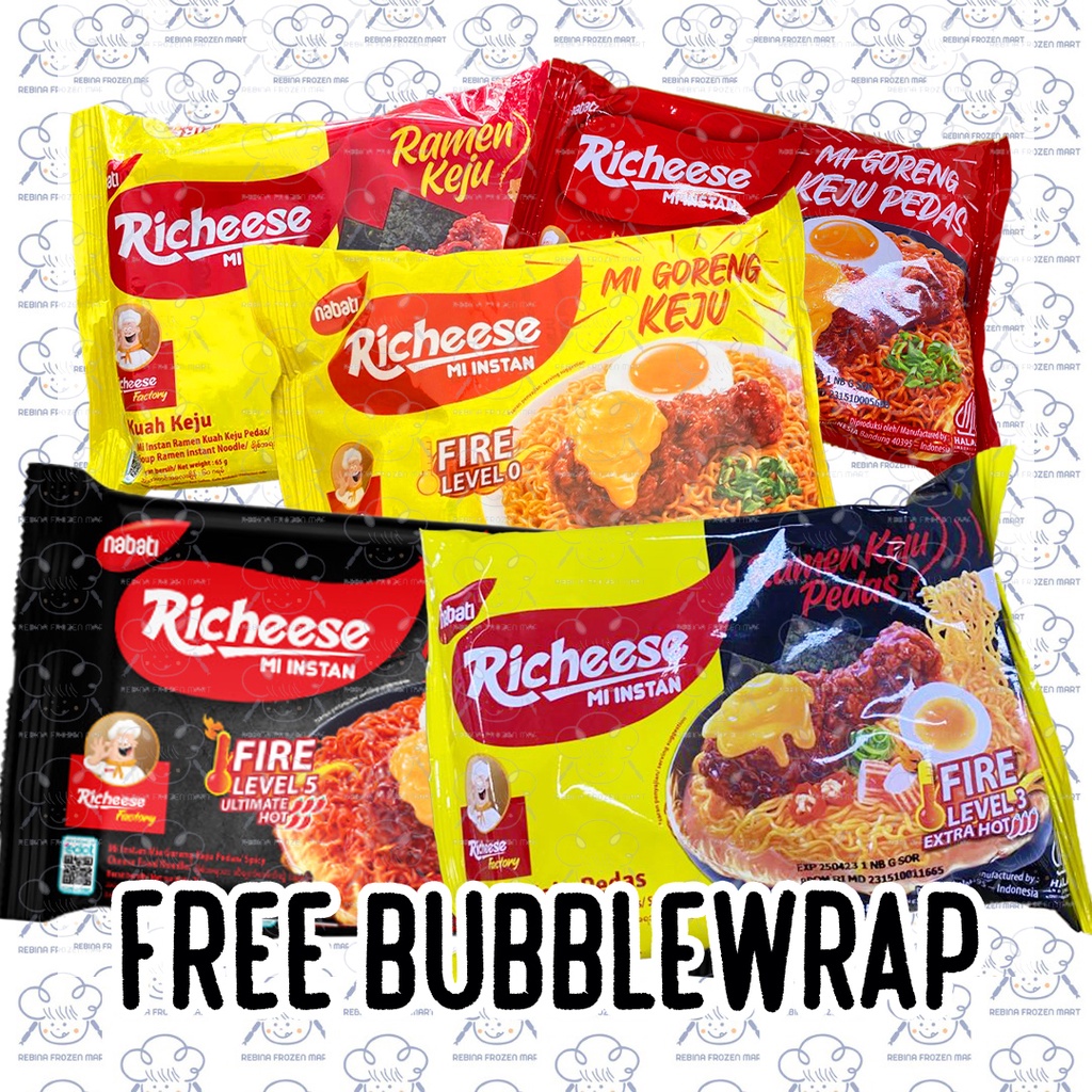 Jual Richeese Mie Ramen KUAH KEJU Level 3, Mie Goreng Keju Level 5 ...