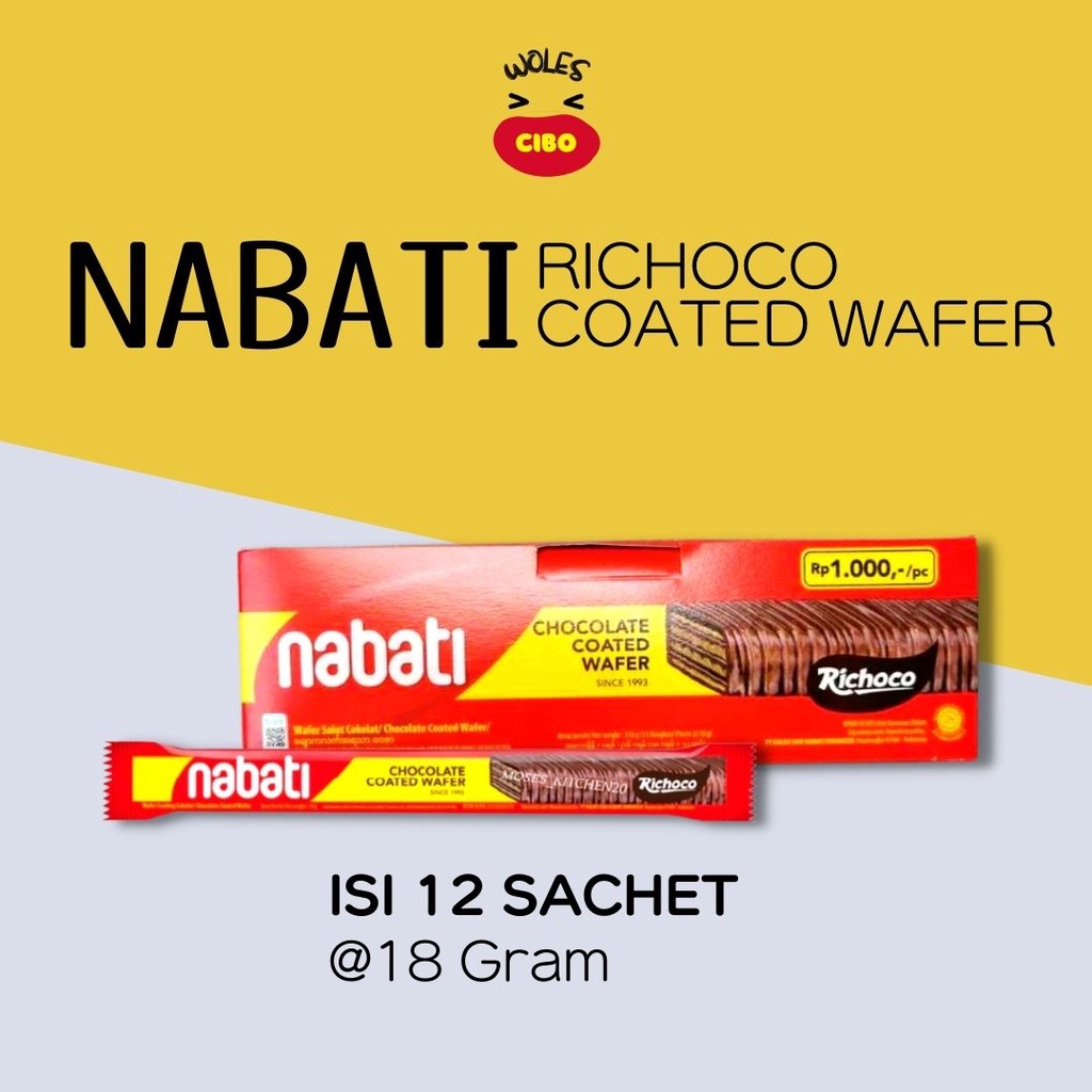 Jual NABATI Richoco Coated Wafer Rasa Cokelat 1 Box Isi 12 Pcs 18gr | Shopee Indonesia