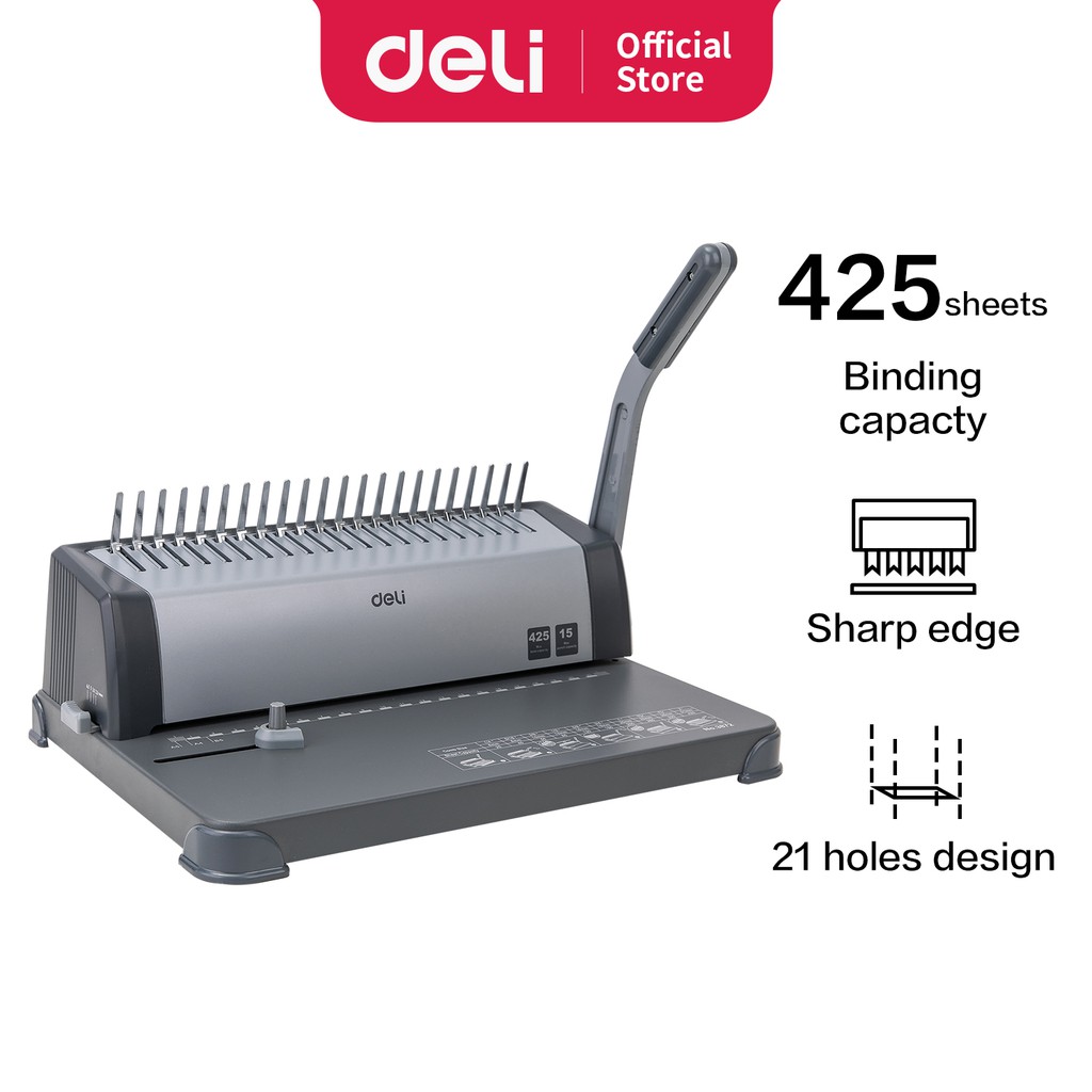 Jual Deli Binding Machine Mesin Jilid Spiral Plastik A4 21 Lubang Kotak ...