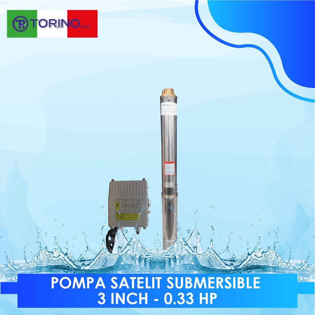 Jual POMPA SATELIT SUBMERSIBLE 3 inch - 0.33 HP TORINO-ITALY | Shopee ...