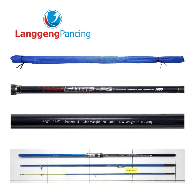 Jual Joran Pancing Laut Seahawk Wind Surf 360 390 450 495 Pack PVC ...