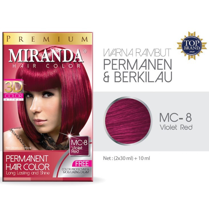 Jual MIRANDA HAIR COLOUR 30ML MC8(VIOLET RED) | Shopee Indonesia