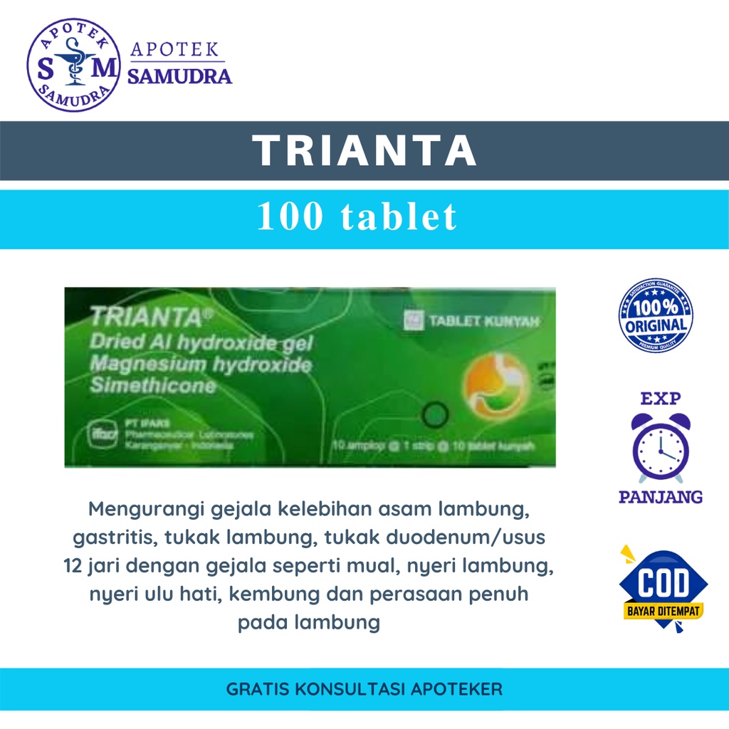 Jual TRIANTA Tablet - Box isi 100 tablet (Obat Maag, Gastritis ...